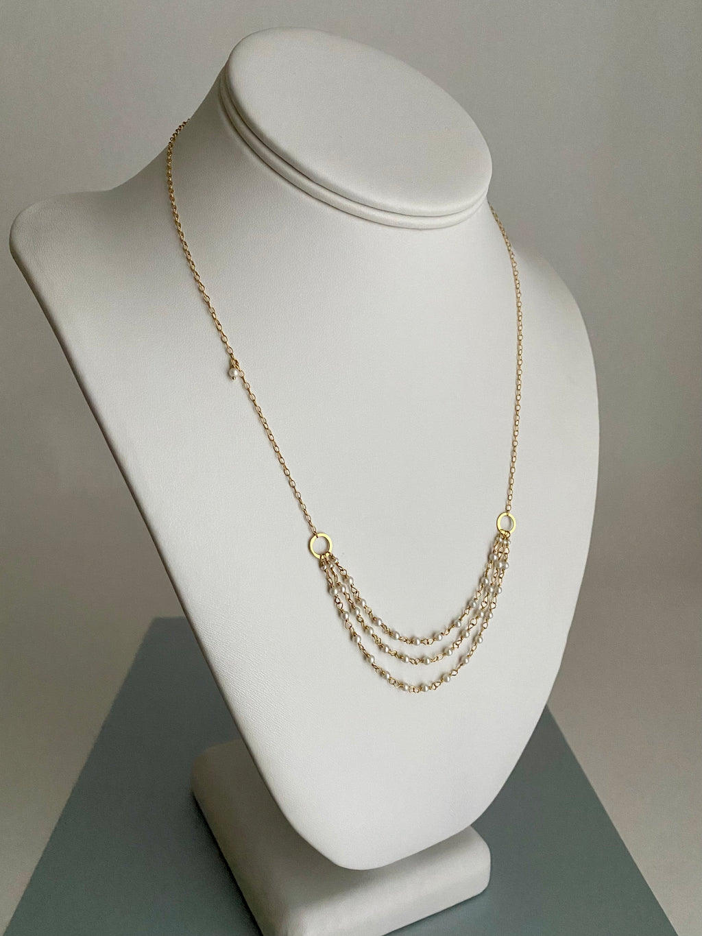 The Hand Tied Triple Drape Front Necklace, 18k Gold – Lucile Martin Jewelry